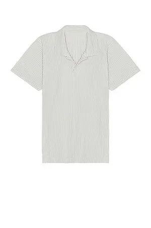 Issey Miyake Homme Plisse Issey Miyake Polo In Black Light Grey