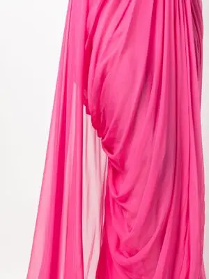Alberta Ferretti Pleated Silk-chiffon Maxi Dress
