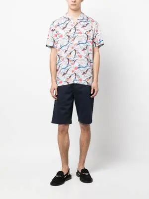 Orlebar Brown Hibbert Graphic-print Shirt - Blue