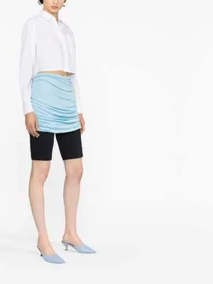Tory Burch Ruched High-waist Skirt - Blue