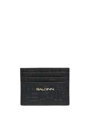 BALDININI Monogram-pattern Leather Card Holder - Black