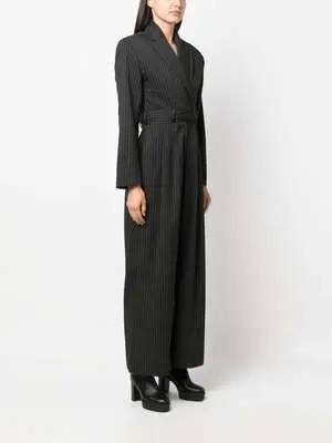 IOANA CIOLACU Pinstripe-print Wool Jumpsuit