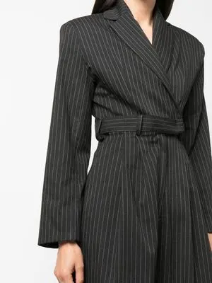 IOANA CIOLACU Pinstripe-print Wool Jumpsuit