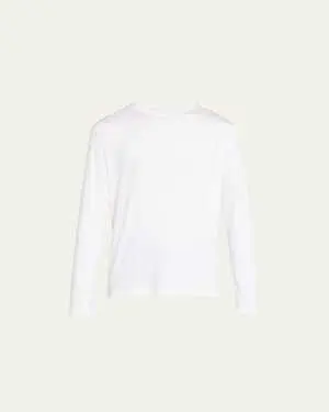 Derek Rose Stretch Long Sleeve Crewneck T-shirt - White