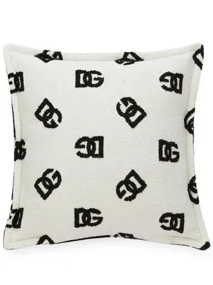 Dolce & Gabbana Logo-print Wool Cushion - Black