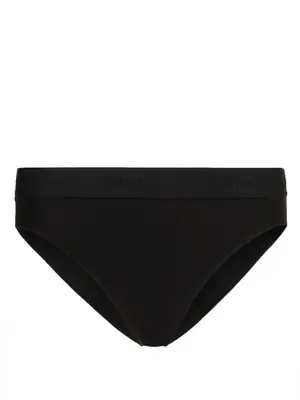 Natasha Zinko Embroidered-logo Cotton Briefs - Black