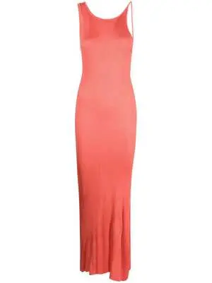 FORTE_FORTE Asymmetric Ribbed-knit Dress - Pink