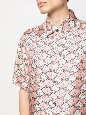 BOTTER Dolphin-print Silk Shirt - Pink