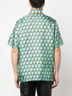 BOTTER Dolphin-print Silk Shirt - Blue