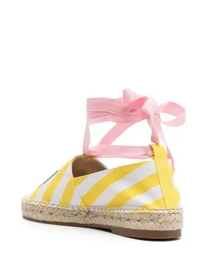 Maison Kitsuné Striped Lace-up Espadrilles