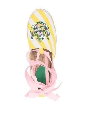 Maison Kitsuné Striped Lace-up Espadrilles