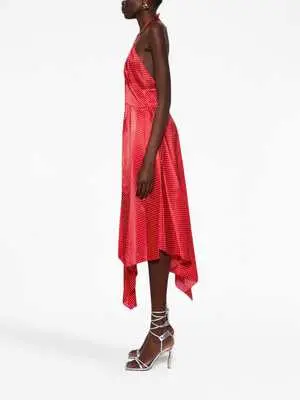 Alexandre Vauthier Polka-dot Print Halterneck Midi Dress