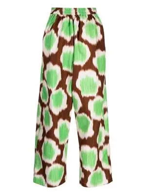 Biyan Straight-leg Graphic-print Trousers - Brown