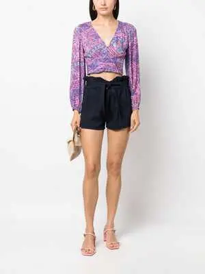 Ba&sh Finka Long-sleeve Crop Top