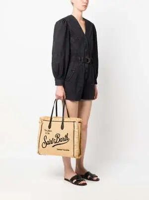 MC2 SAINT BARTH Vanity Interwoven-straw Tote Bag