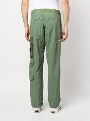 Stone Island Panelled Straight-leg Cargo Trousers - Green