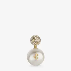 JIMMY CHOO Auri Earrings - Gold/white/crystal