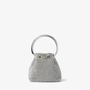 JIMMY CHOO Bon Bon Crystal Mesh Micro Bag - Silver