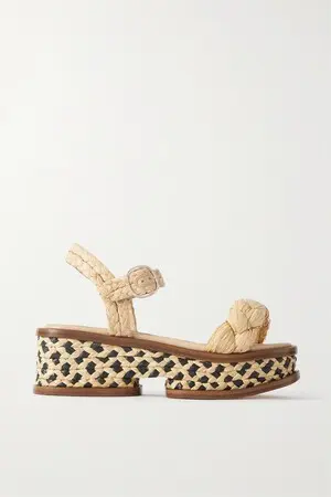 Gabriela Hearst Michael Braided Raffia Sandals - Cream