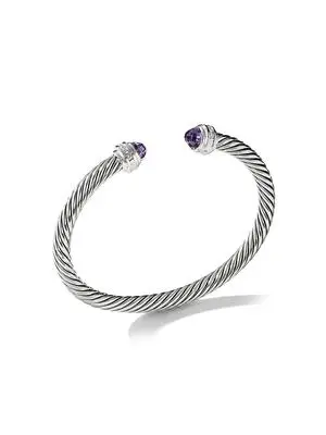 David Yurman Cable Classics Princess Bracelet With Pavé Diamonds Amethyst