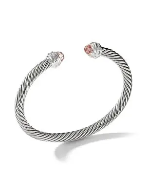 David Yurman Cable Classics Princess Bracelet With Pavé Diamonds Morganite