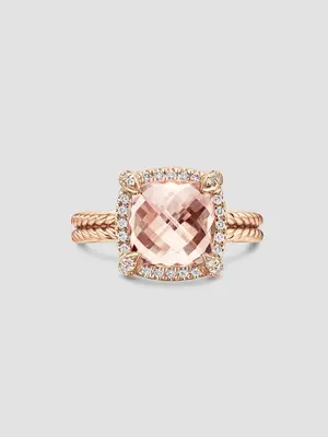 David Yurman Chatelaine Pavé Bezel Ring In 18k Rose Gold With And Diamonds