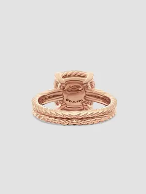 David Yurman Chatelaine Pavé Bezel Ring In 18k Rose Gold With And Diamonds