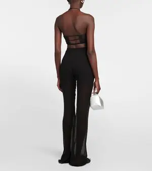 NENSI DOJAKA Tulle-trimmed Wool Bustier - Black