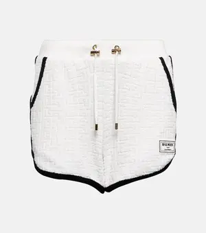 Balmain Monogram Cotton-blend Shorts - White
