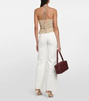 Veronica Beard Paisley Halter-neck Silk Top