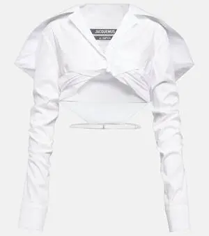 Jacquemus La Chemise Meio Cropped Shirt - White