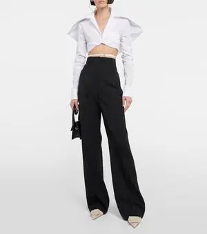 Jacquemus La Chemise Meio Cropped Shirt - White