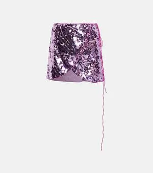 Oseree Lumière Embellished Skirt - Pink