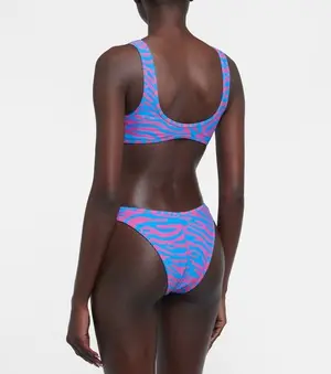 REINA OLGA Coolio Printed Bikini Top - Blue