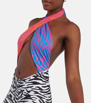REINA OLGA Stallion Animal Print Minidress
