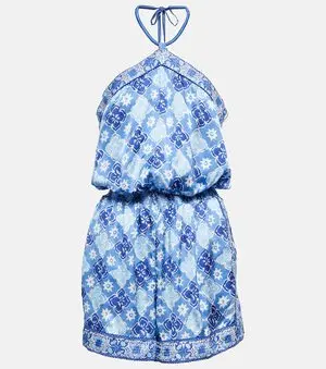 Poupette St Barth Isabelle Printed Halterneck Jumpsuit - Blue
