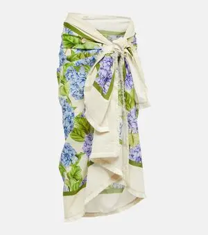 Agua Bendita Orquídea Hortensia Cotton Beach Cover-up