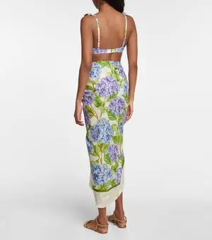 Agua Bendita Orquídea Hortensia Cotton Beach Cover-up