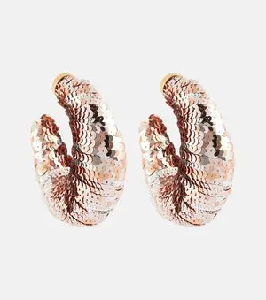 TOM FORD Croissant Sequin Hoop Earrings - Metallic