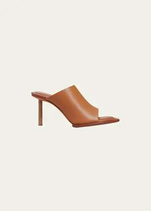 Jacquemus Les Mules Leather Slide Mule Sandals Light Brown