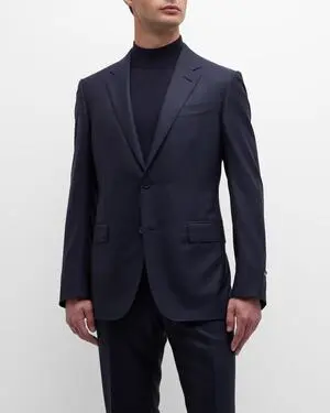 Zegna Men & Apos;s 15milmil15 Micro-check Wool Suit Nvy Sld