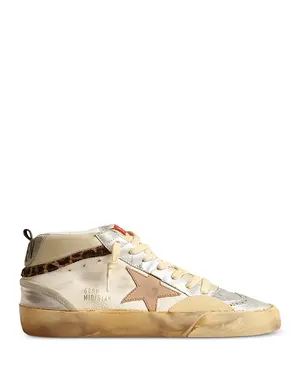 GOLDEN GOOSE Mid Star Mid Top Sneakers - Cream Silver