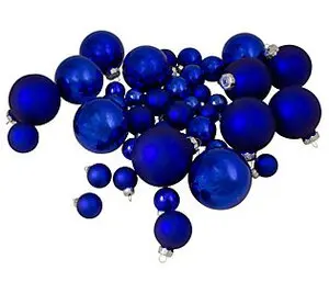 NORTHLIGHT 40ct Shiny & Matte Glass Ball Orname Ts - One-color