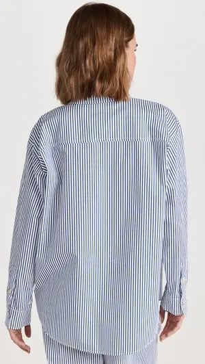 Donni. Striped Poplin Button-down Shirt