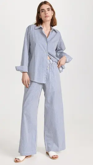 Donni. Striped Poplin Button-down Shirt