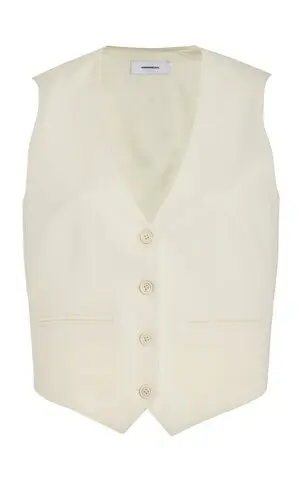 Wardrobe.NYC Cropped Wool Vest - White