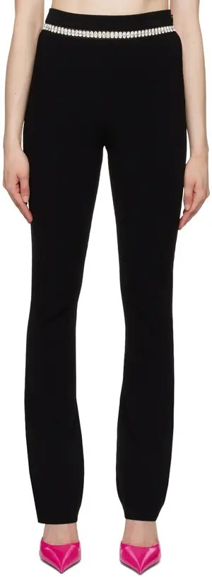 Rabanne Rabanne Crystal-Cut Flared Trousers - P001 Black