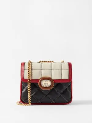 Gucci Gucci - Deco Mini Quilted-leather Crossbody Bag - Womens - White Black - Black