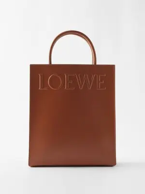 Loewe Loewe - A4 Embossed-logo Leather Tote Bag - Womens - Tan - ONE SIZE - Tan