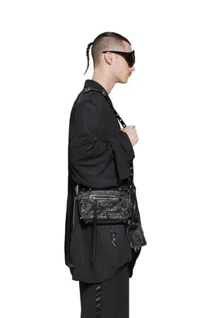 Balenciaga Le Cagole Xs Flap Bag With Piercing - Black | Editorialist